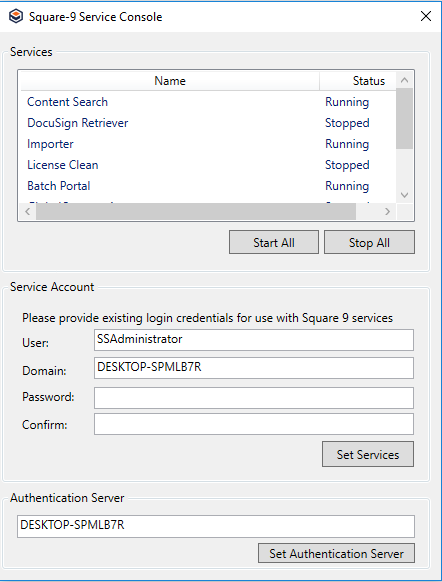 Change the SSAdministrator Password
