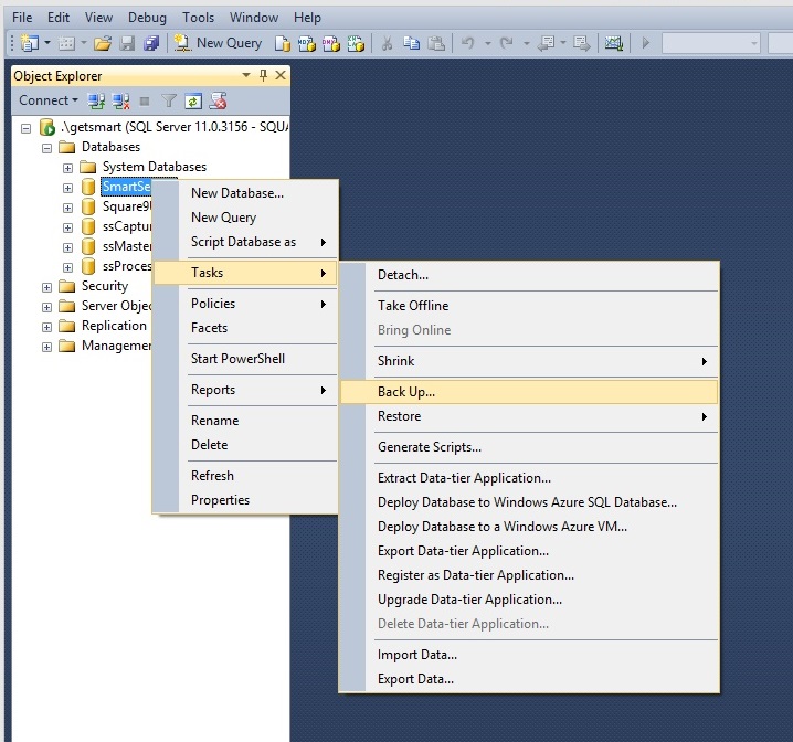 Back Up GlobalSearch
