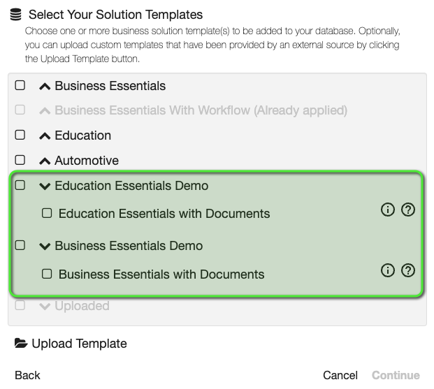 Quick Start Application Builder