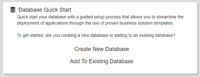 Quick Start Application Builder