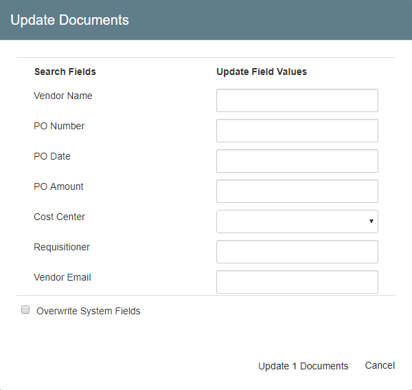 Update Documents from Search Results