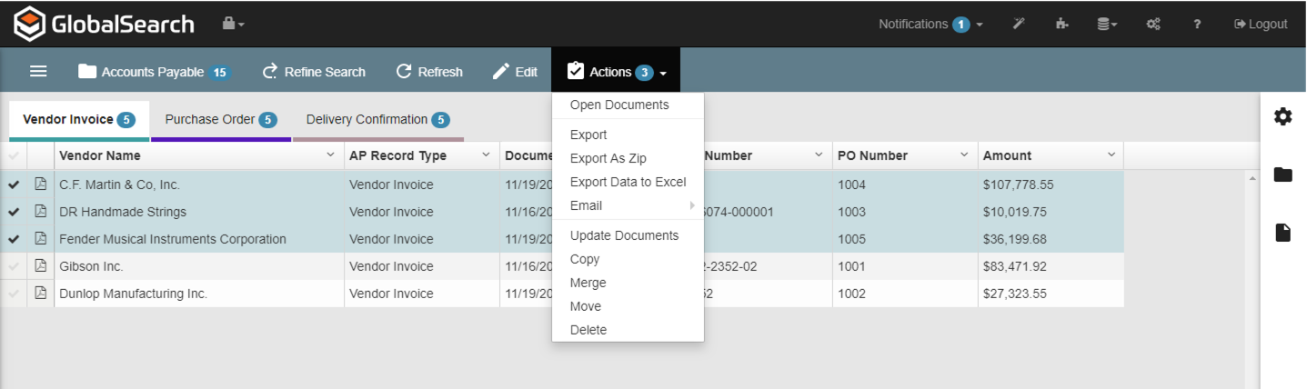 Output Data and Documents