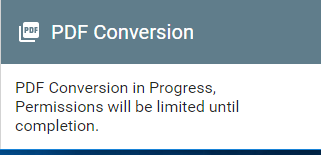 Documents Pending PDF Conversion Or Workflow Action Are Not Available For This Operation